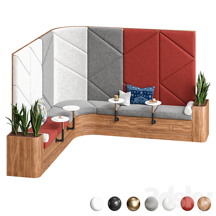 Restaurant And Office Soft Seating 12 - Other - 3D model