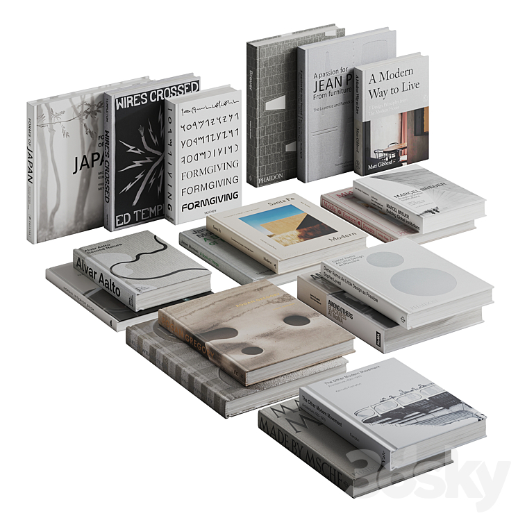 Book-Set-001 - Books - 3D model