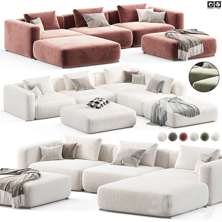 Poliform Shangai Modular Sofa - Sofa - 3D model