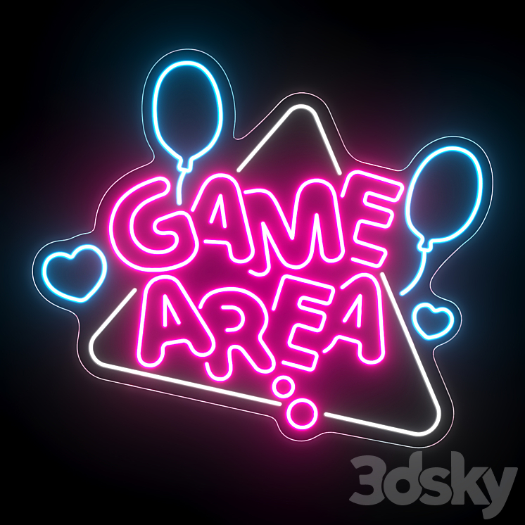 Game area neon sign - Neon - 3D model