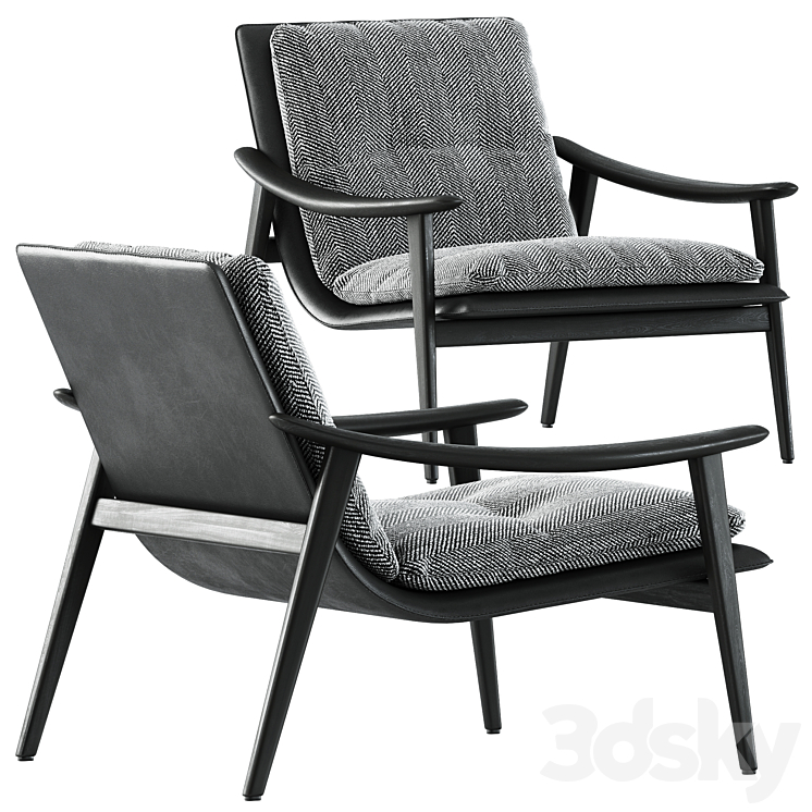 Fynn saddle hide armchair saddle by Minotti - Arm chair - 3D model