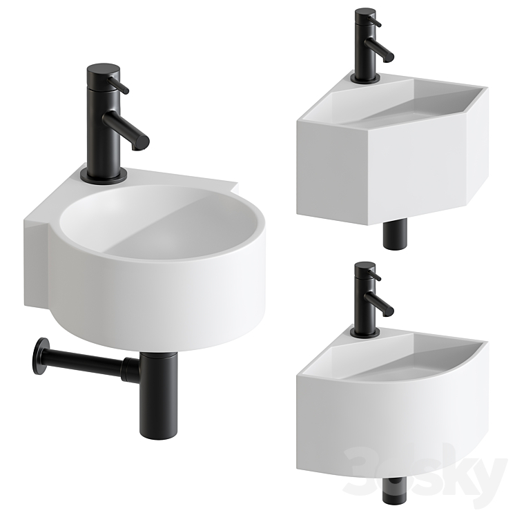 Lusso Stone Small Corner Washbasins - Wash basin - 3D model