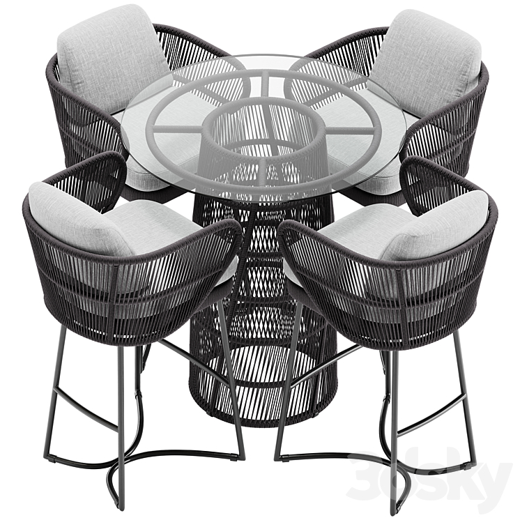 Cuff Collection Bar Set - Table + Chair - 3D model