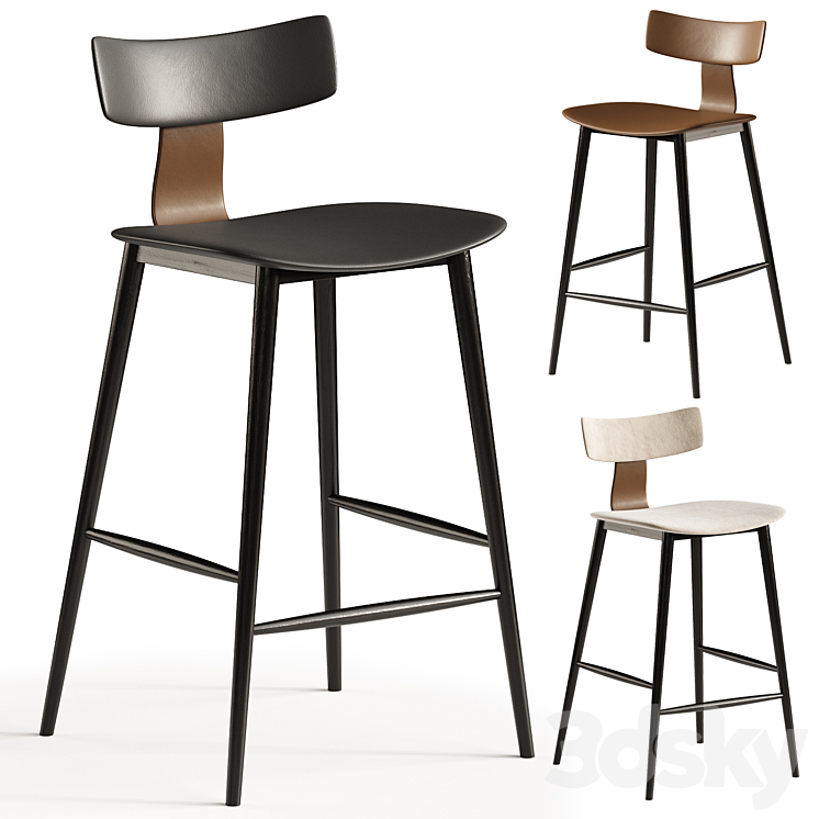 Stool Group Half-bar stool ANT - Chair - 3D model