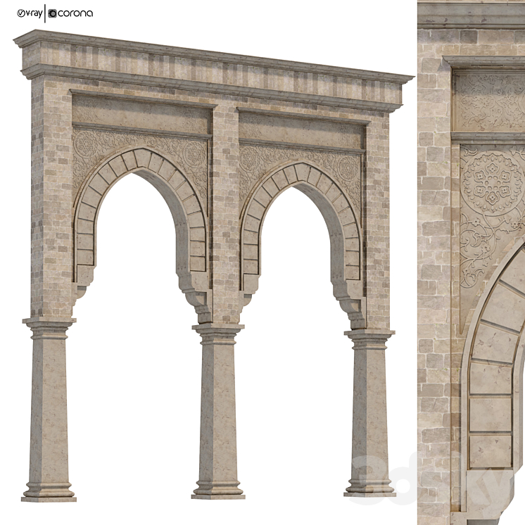 Arabic turkish islamic architectural element set 507 - Facade element ...