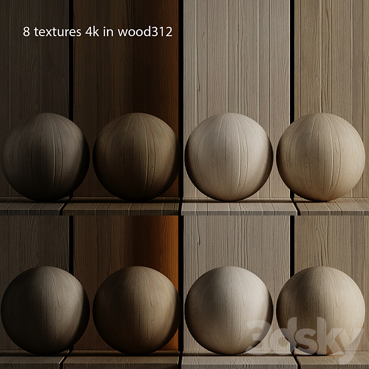 8 textures 4k in wood312 - Wood - 3D model