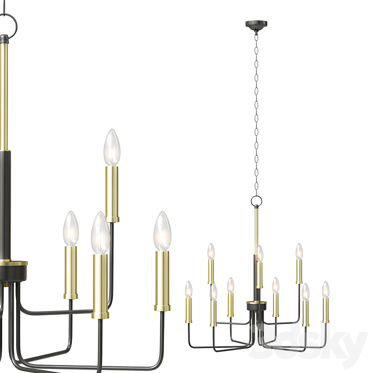 Sullivan 2 Tier Chandelier - Pendant light - 3D model