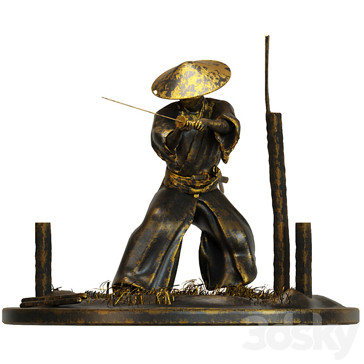 Samurai figurine 001 - Sculpture - 3D model