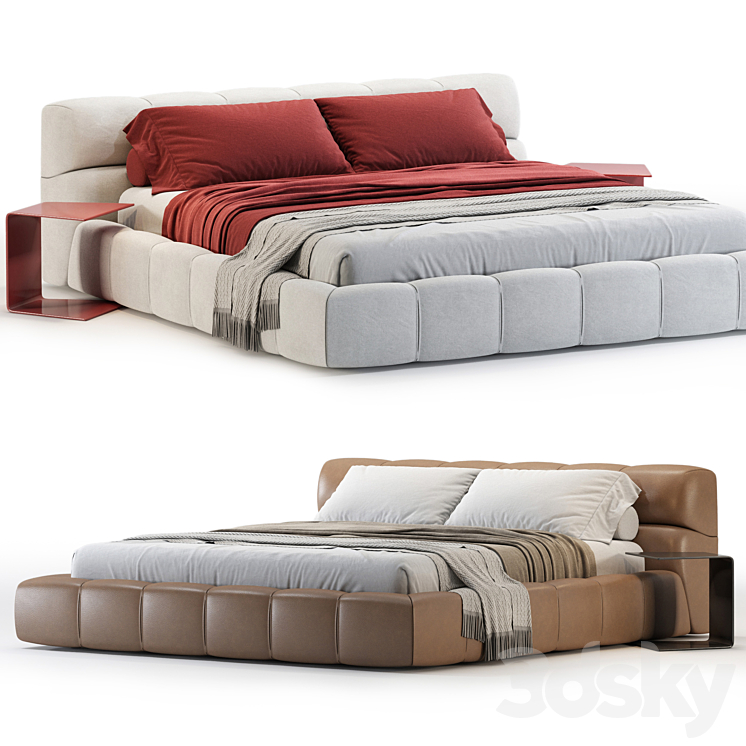 B&B Tufty Bed - Bed - 3D model