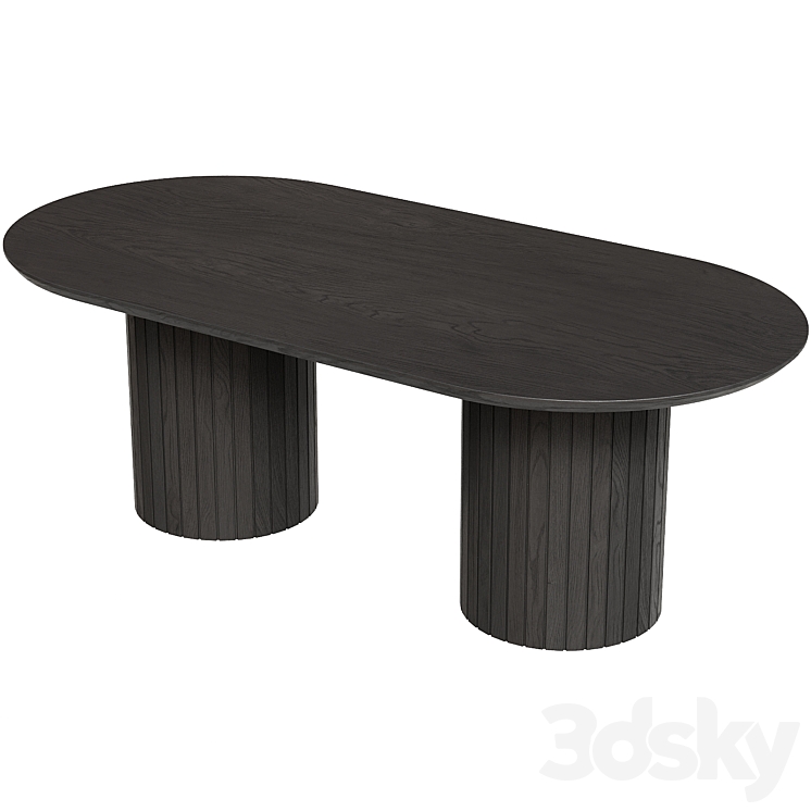 Daley Oval Solid Wood Dining Table - Table - 3D model