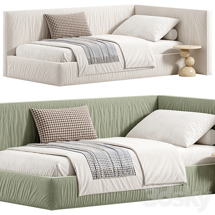 Corner single children's bed Chic-Galicia - Bed - 3D model