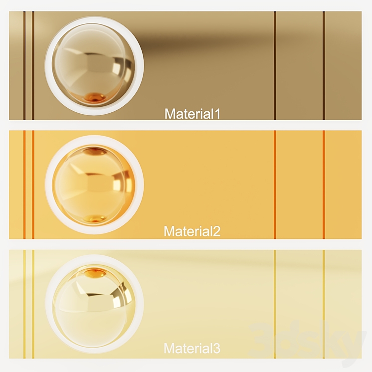 Gold Material - Metal - 3D model