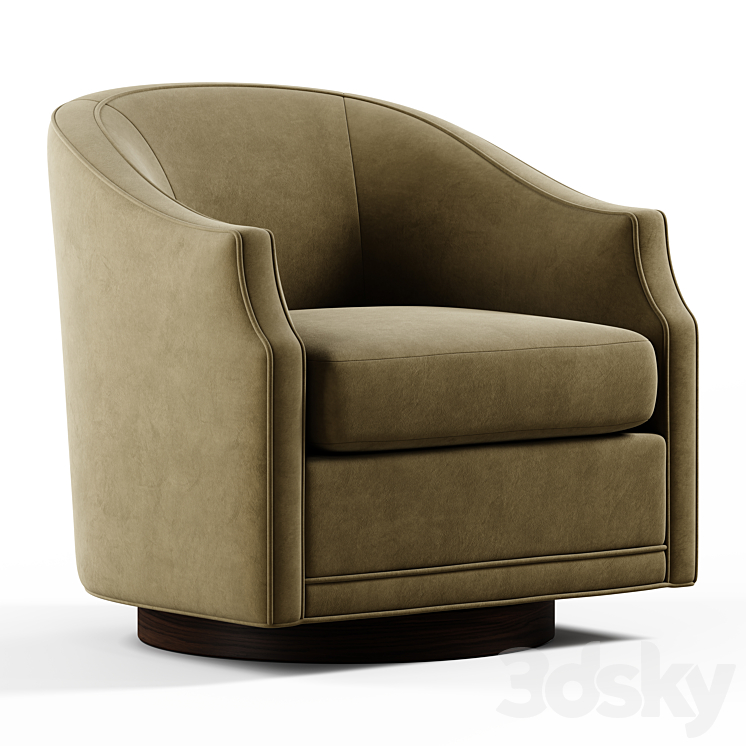 Massoud - Carly Wood Swivel Chair - Arm chair - 3D model