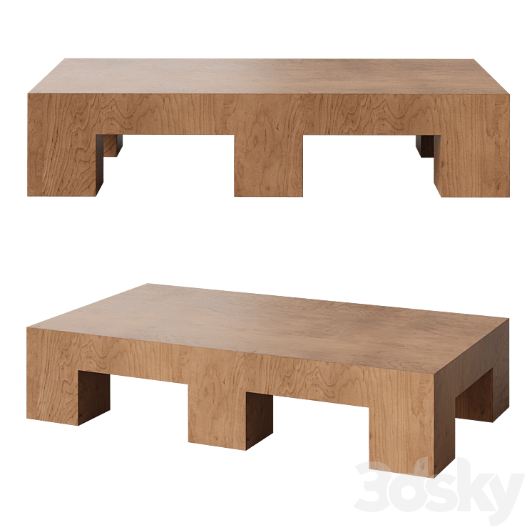 Mondo Large & Small Modern Coffee Table in maple by Bertu - Table - 3D ...