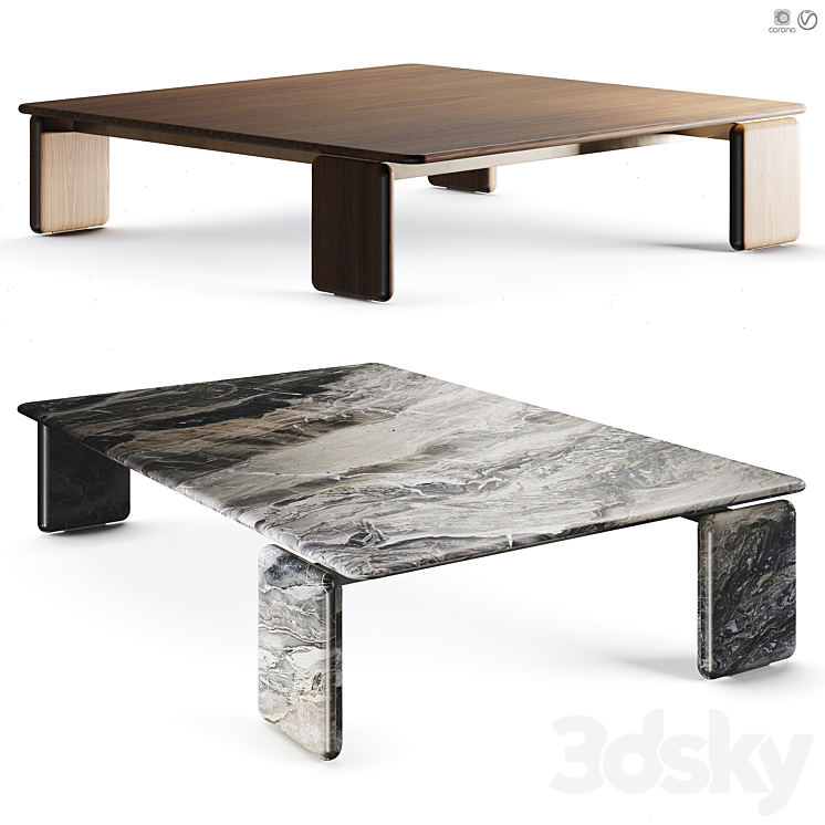 Minotti DRAKE Rectangular Coffee Table - Table - 3D model