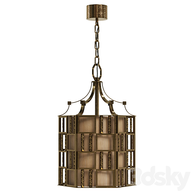 Aviary Lantern With Shade Canterbury Collection - Pendant light - 3D model