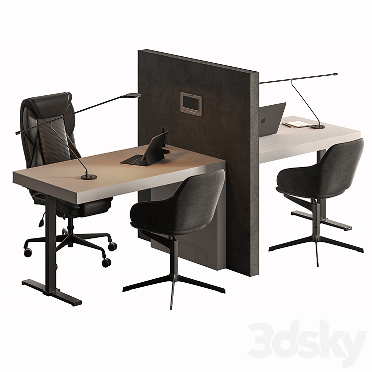 Employee Set - Office Furniture 780 - Office furniture - 3D model