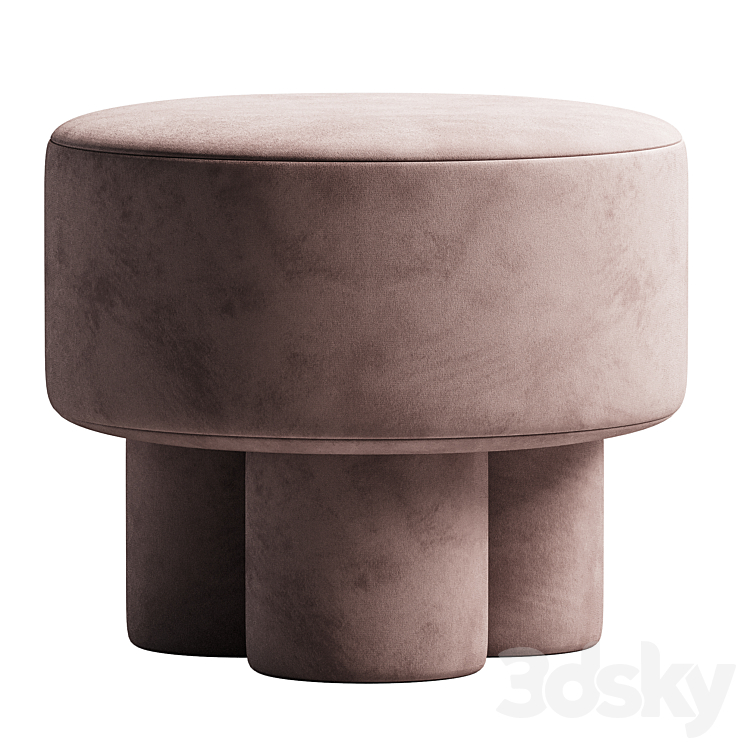 Ezra Chunky Leg Ottoman - Other soft seating - 3D model