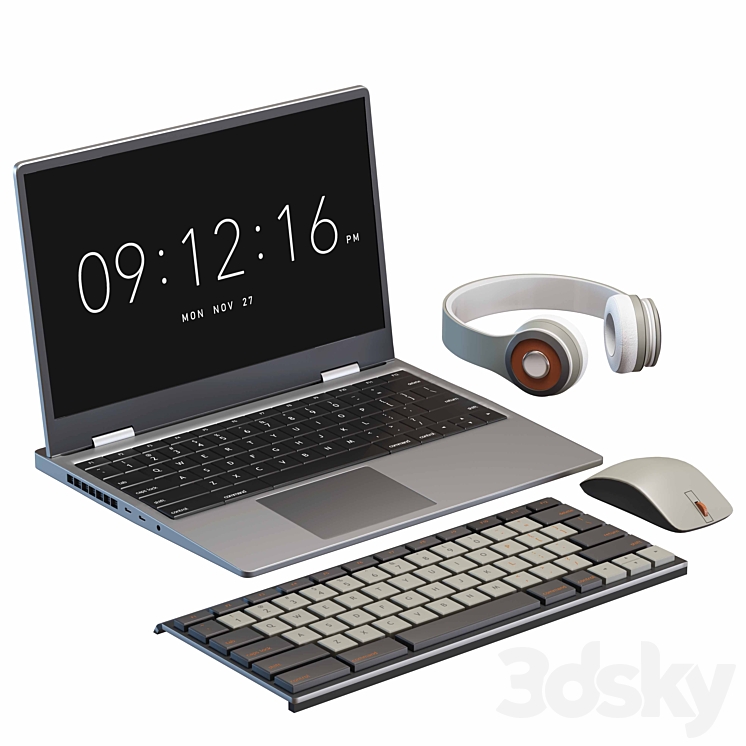 lap top set - PC & other electronics - 3D model