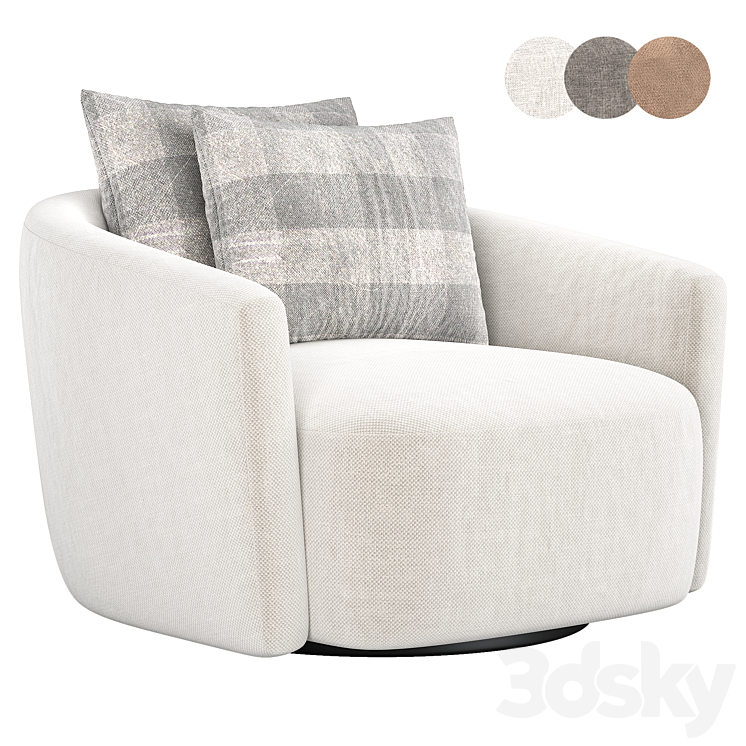 Chloe Swivel Chair Delta Bisque - Arm chair - 3D model