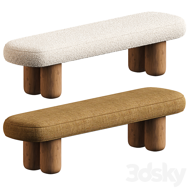 Frankie Natural Oak - Other soft seating - 3D model