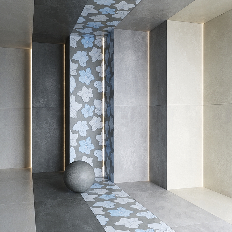 Collection of porcelain tiles with patterns CENTURY REACTION set 2 (6 ...
