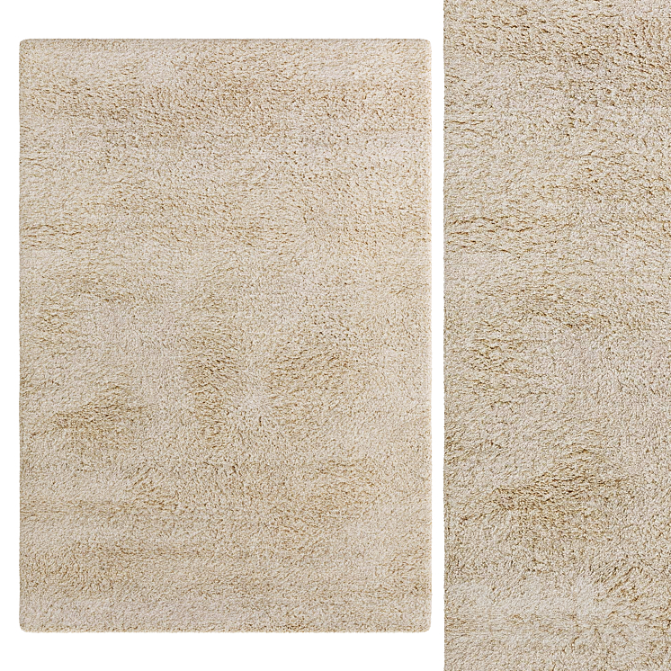 Cream colored wool carpet - Rug - 3D model