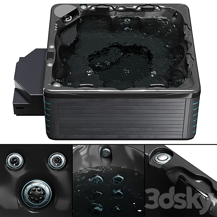 Hot Tub Beachcomber 750 Hybrid4 Black - Bathtub - 3D model