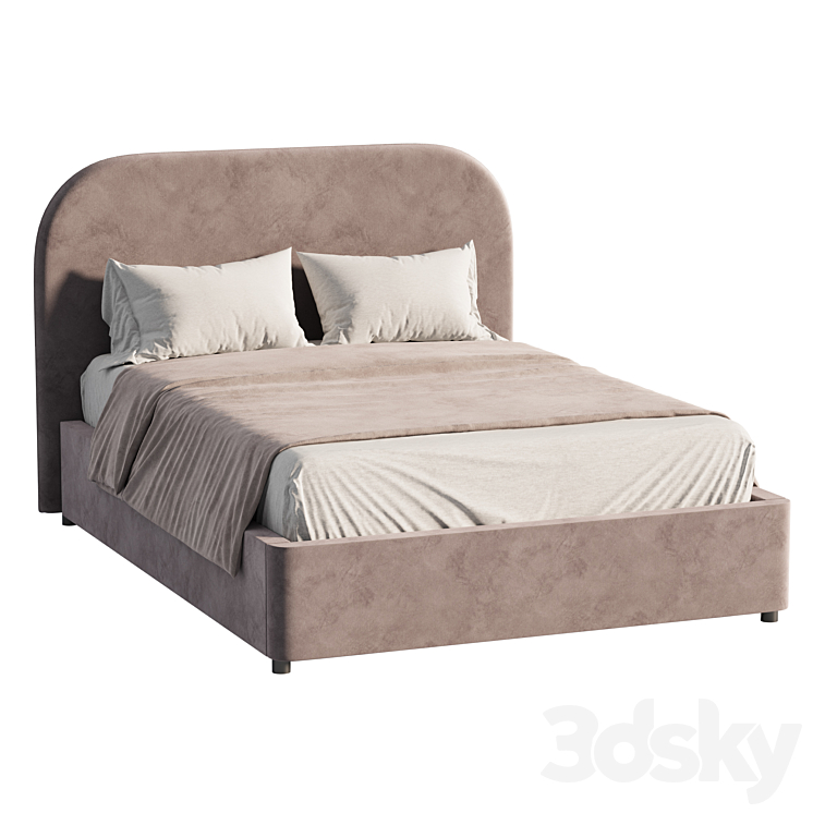 Hillsway Modern Curved Bed - Bed - 3D model