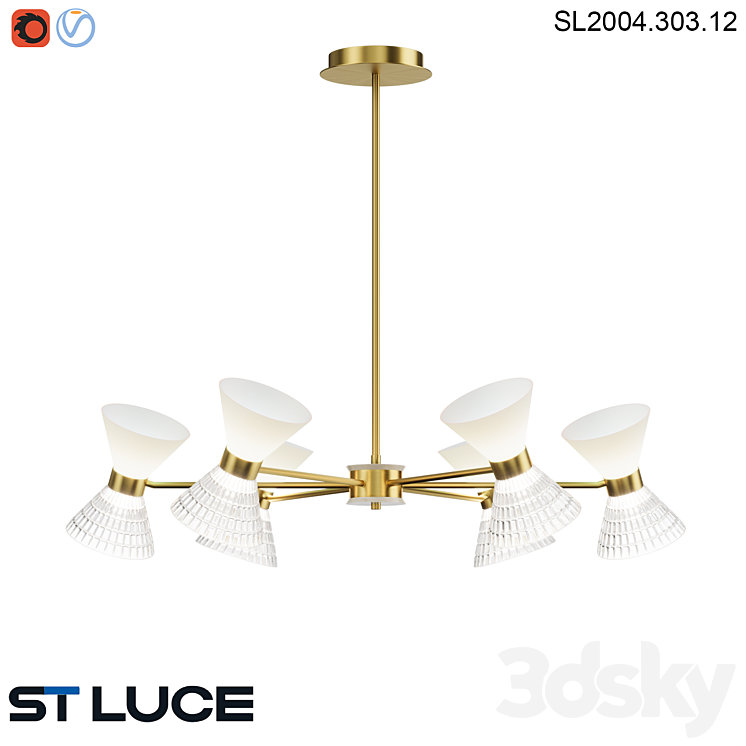 OM Lamp with lamp, brass, transparent / white / brass, SPIRIT, G9 LED ...