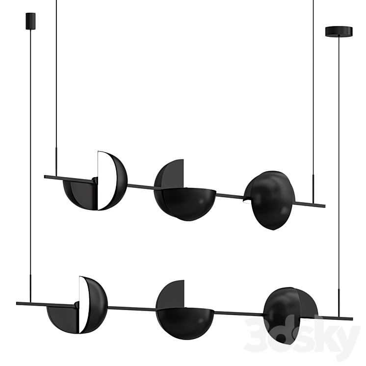 TRAPEZE TRIPLETTE 3 - Pendant light - 3D model