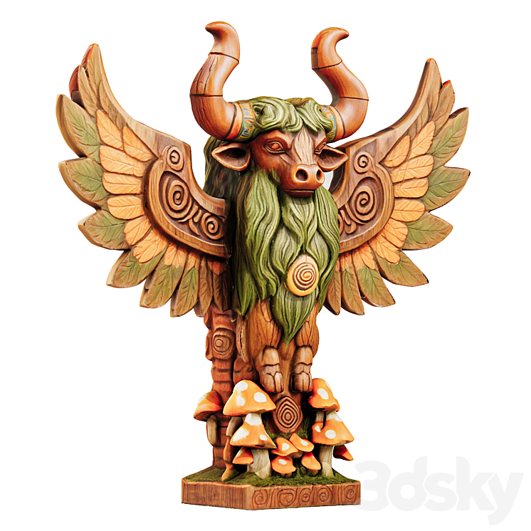 Mystical Winged Totem SCULPTURE - Sculpture - 3D model