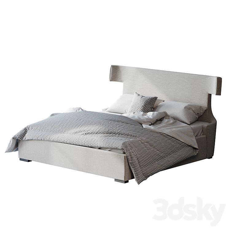 Baker LUXE FULLY UPHOLSTERED KING BED - Bed - 3D model