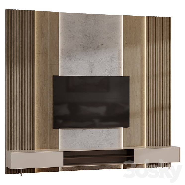 Tv 3D Panel 002 - TV Wall - 3D model