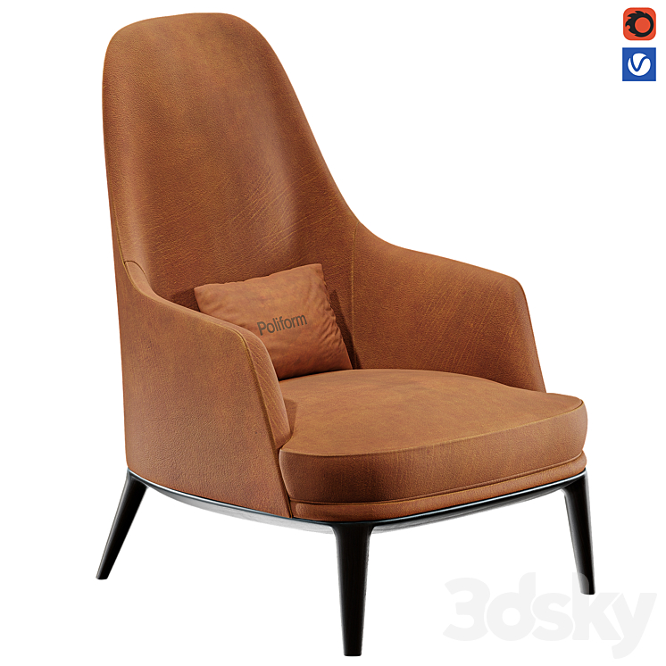 Poliform Jane lounge - Arm chair - 3D model