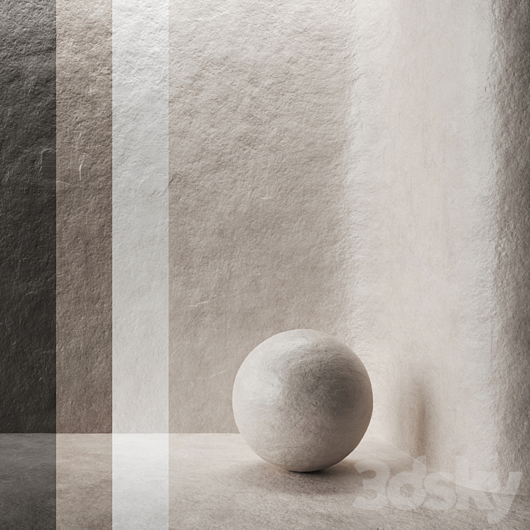 Plaster in several shades. Seamless. 8K and 4K - Stone - 3D model