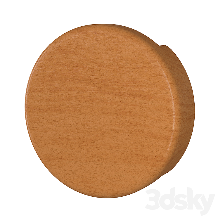 Round wooden wall lamp - Wall light - 3D model