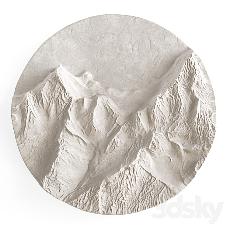 Decorative volumetric panel Mountain relief - Sculpture - 3D model