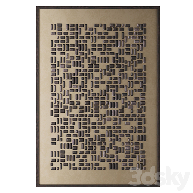 Wall panel Geometric Islands - Frame - 3D model