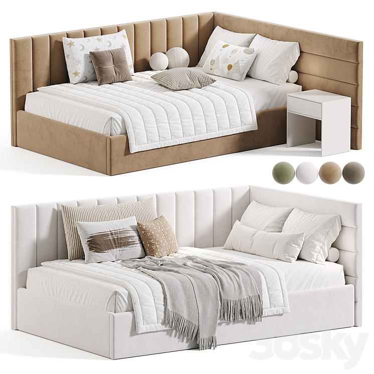 Corner bed Bonpari kids bed - Bed - 3D model