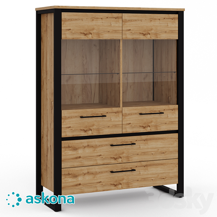 Two-door wardrobe with glass drawers Tora - Wardrobe & Display cabinets ...