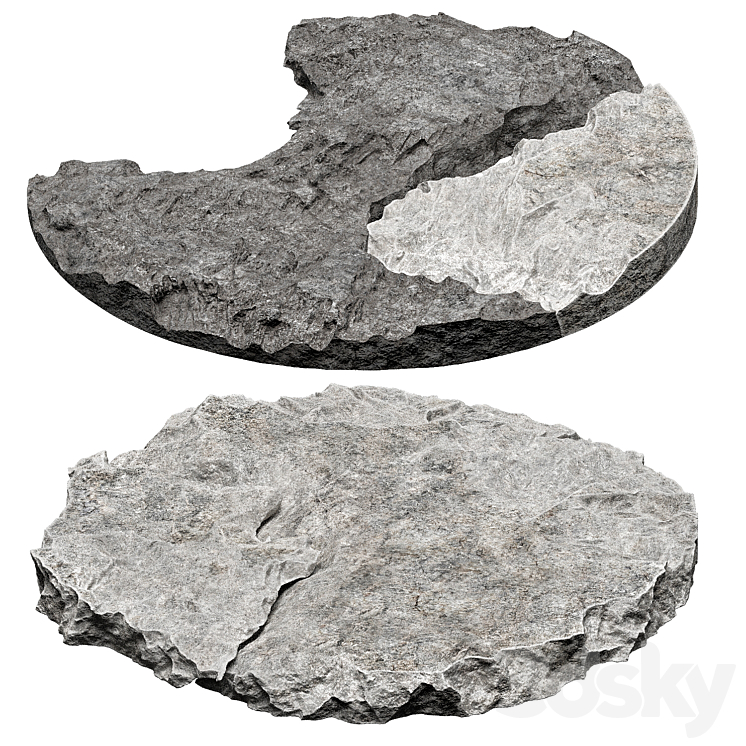 round stone slab - Miscellaneous - 3D model