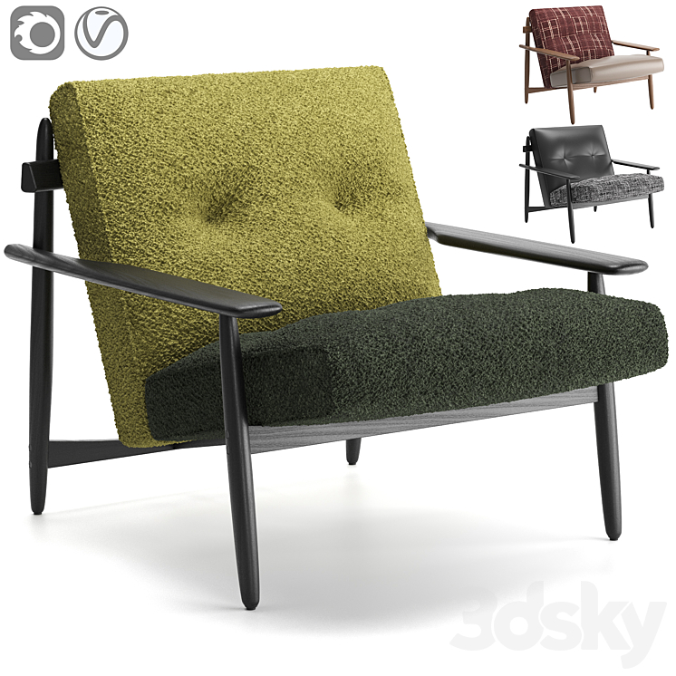 Minotti Trio Armchair - Arm chair - 3D model