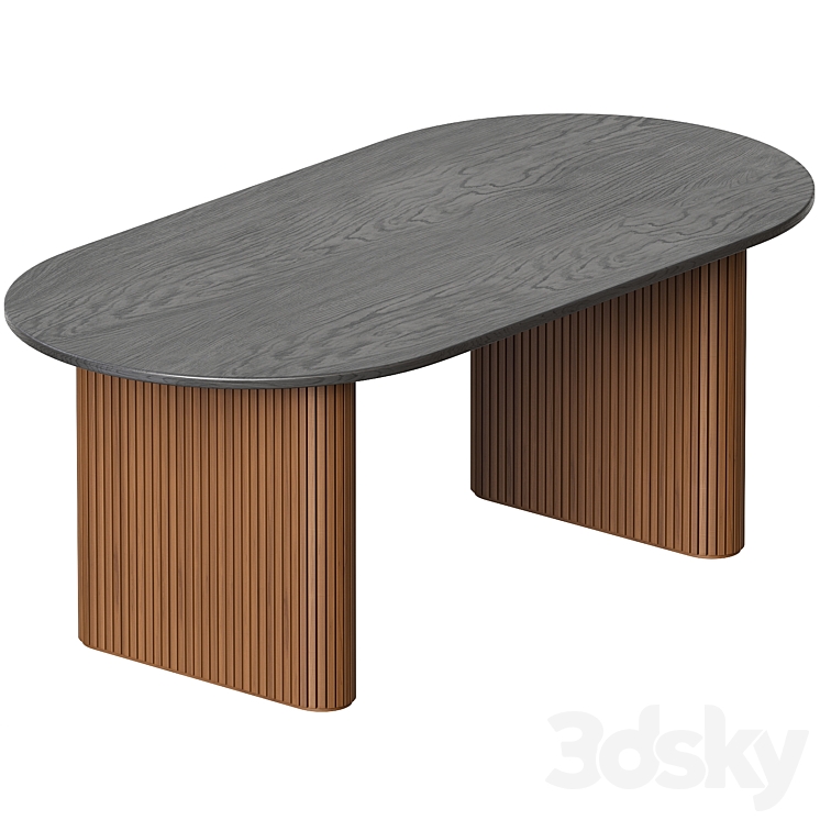 Lassig Oval Solid Wood Base Dining Table - Table - 3D model