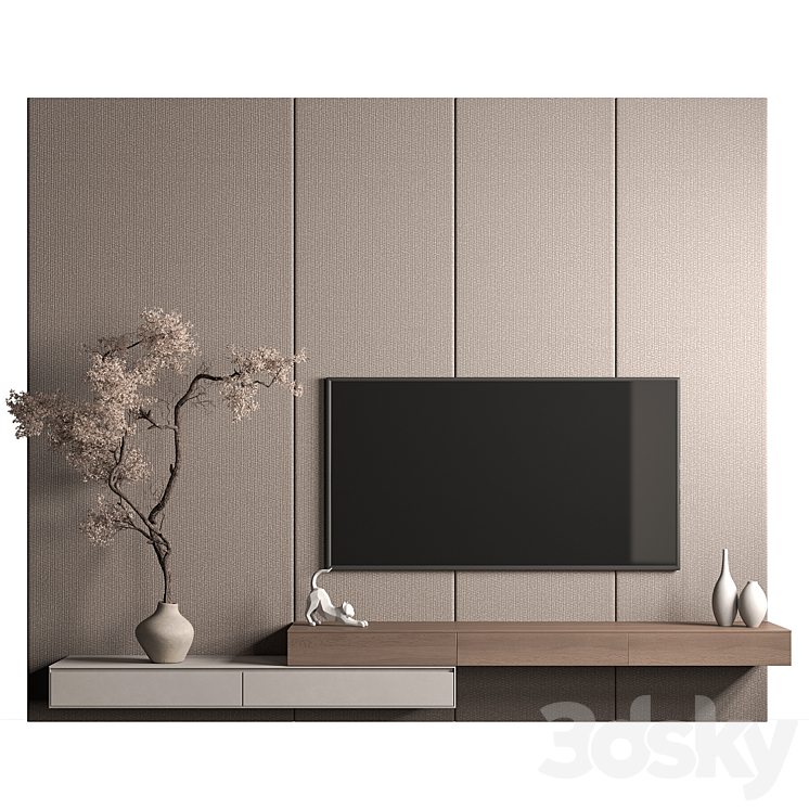 TV Wall Japanese style - Set 227 - TV Wall - 3D model