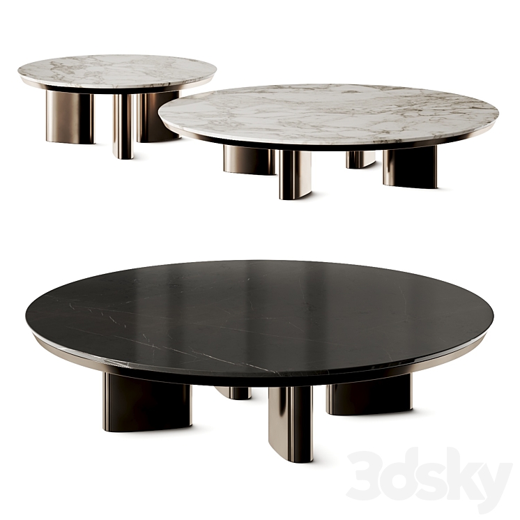 Poliform Adrien Marble Round Coffee Table - Table - 3D model