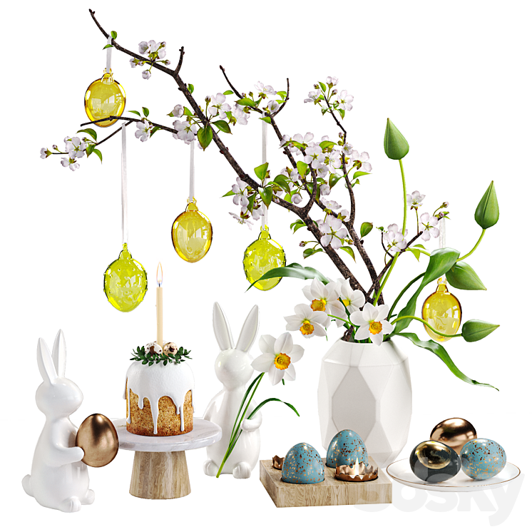 Easter decor - Decorative set - 3D model