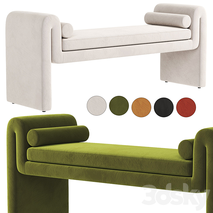 Arched Arm Bench - Other soft seating - 3D model