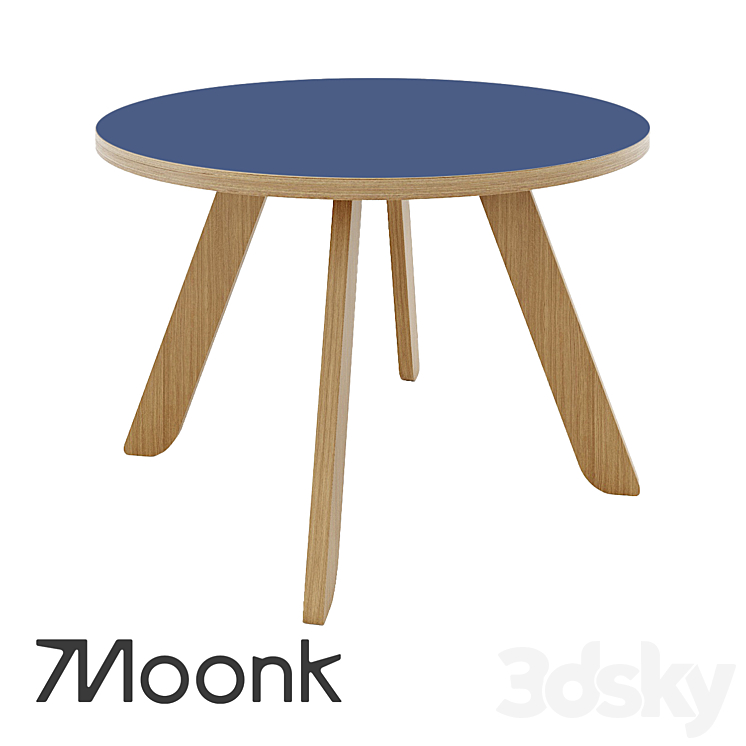 OM Table Mobius SUN Round - Table + Chair - 3D model