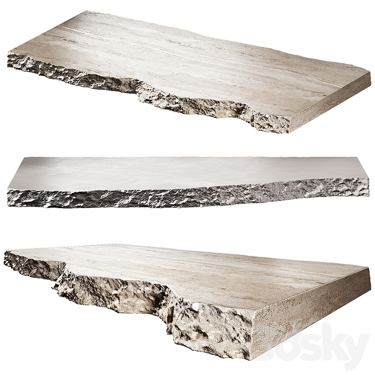 Set of two stone slabs with chipped figured edges - Miscellaneous - 3D ...